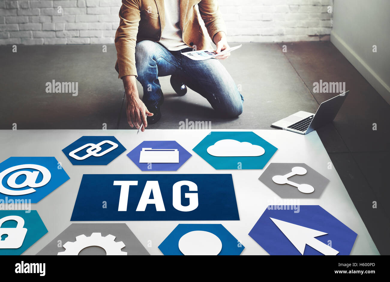 Tag Label Technology Word Graphic Concept Stock Photo - Alamy