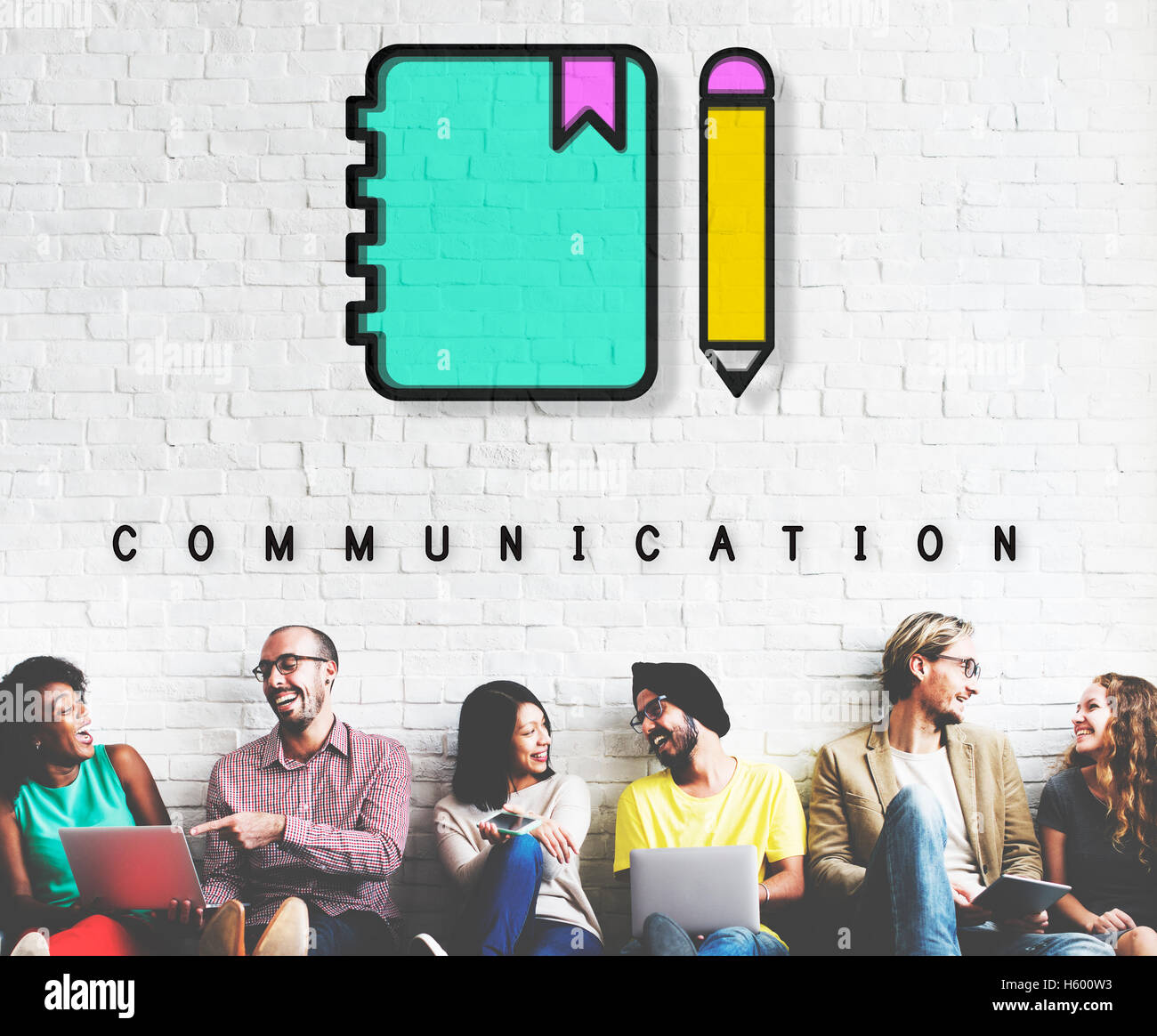Notebook Pencil Write Communication Graphic Concept Stock Photo - Alamy