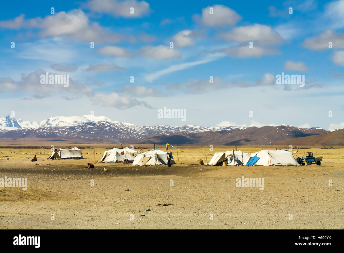 Tibetan nomads by the road in Tibet, China Stock Photo - Alamy