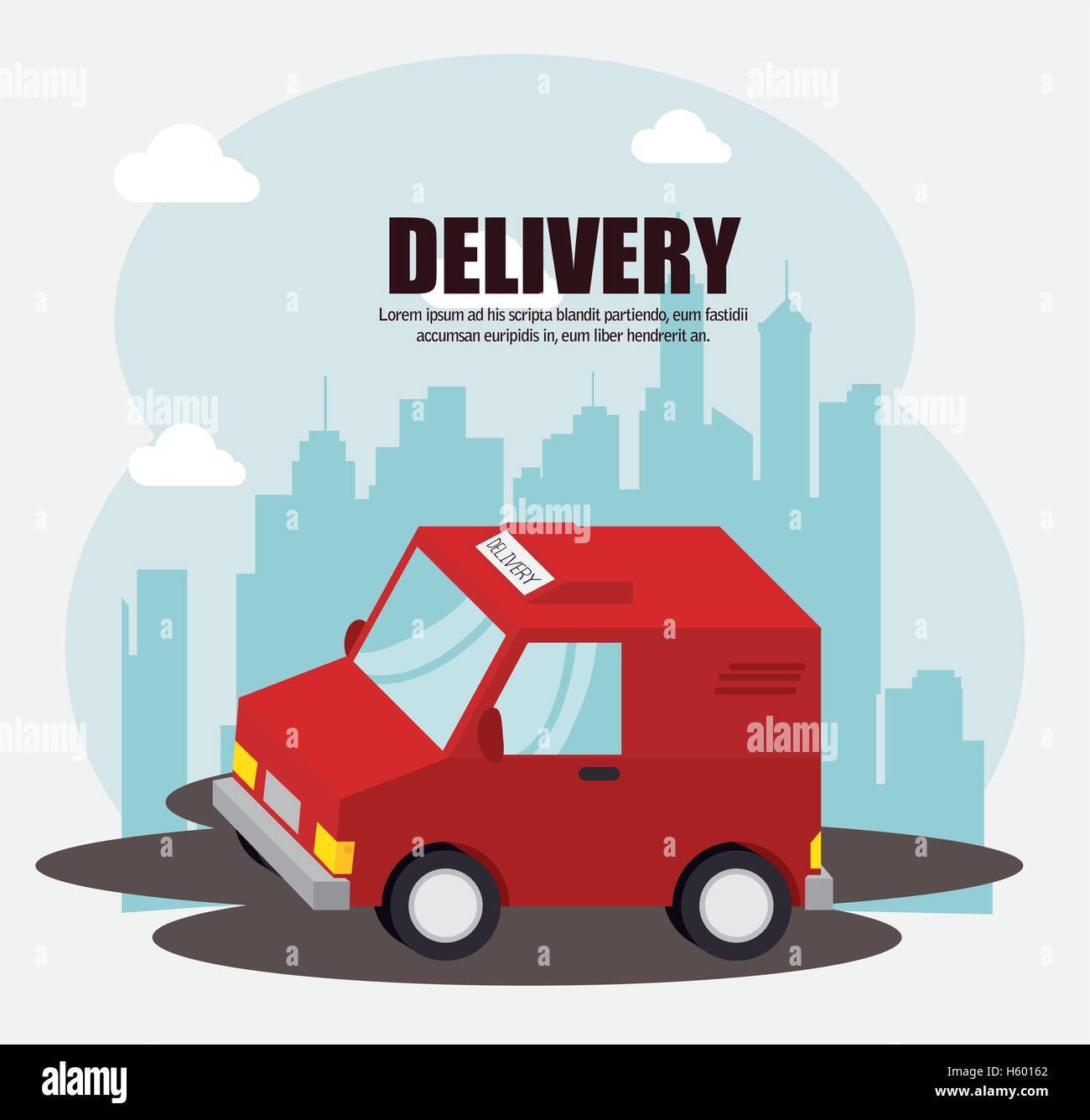 truck delivery urban landscape background Stock Vector Image & Art - Alamy