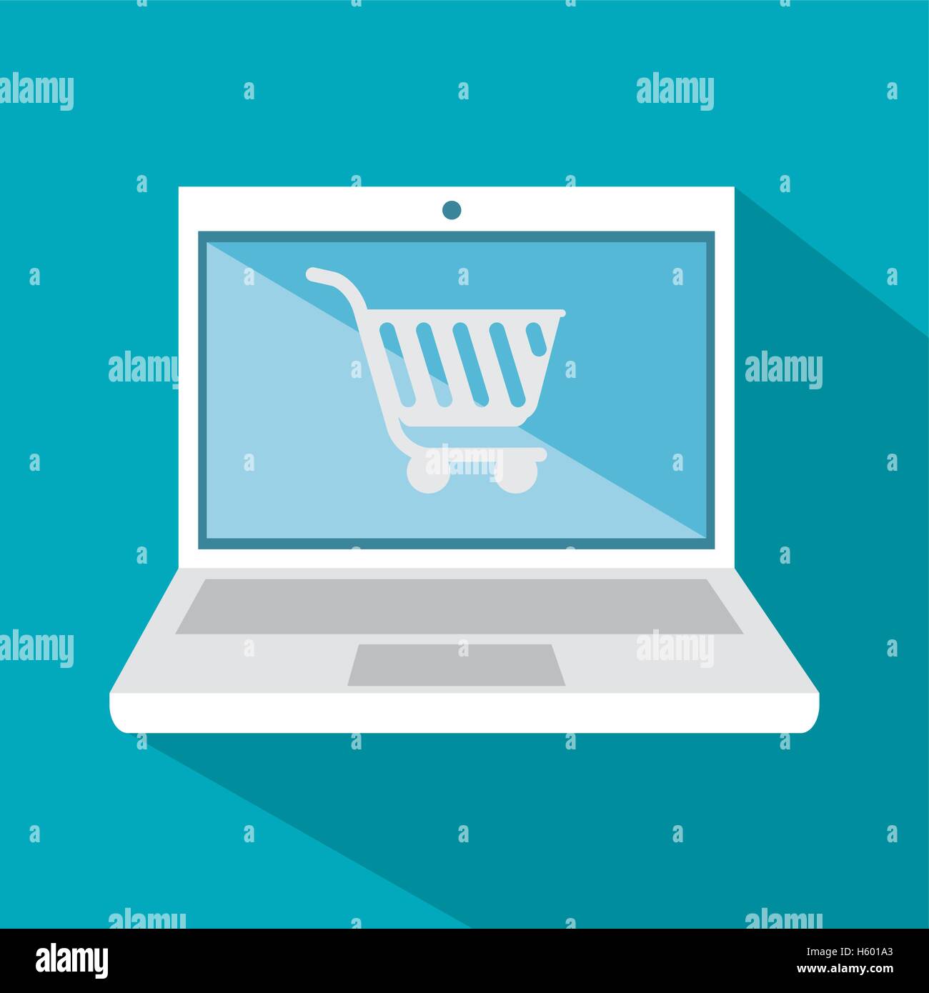 laptop technology digital shop cart icon Stock Vector Image & Art - Alamy