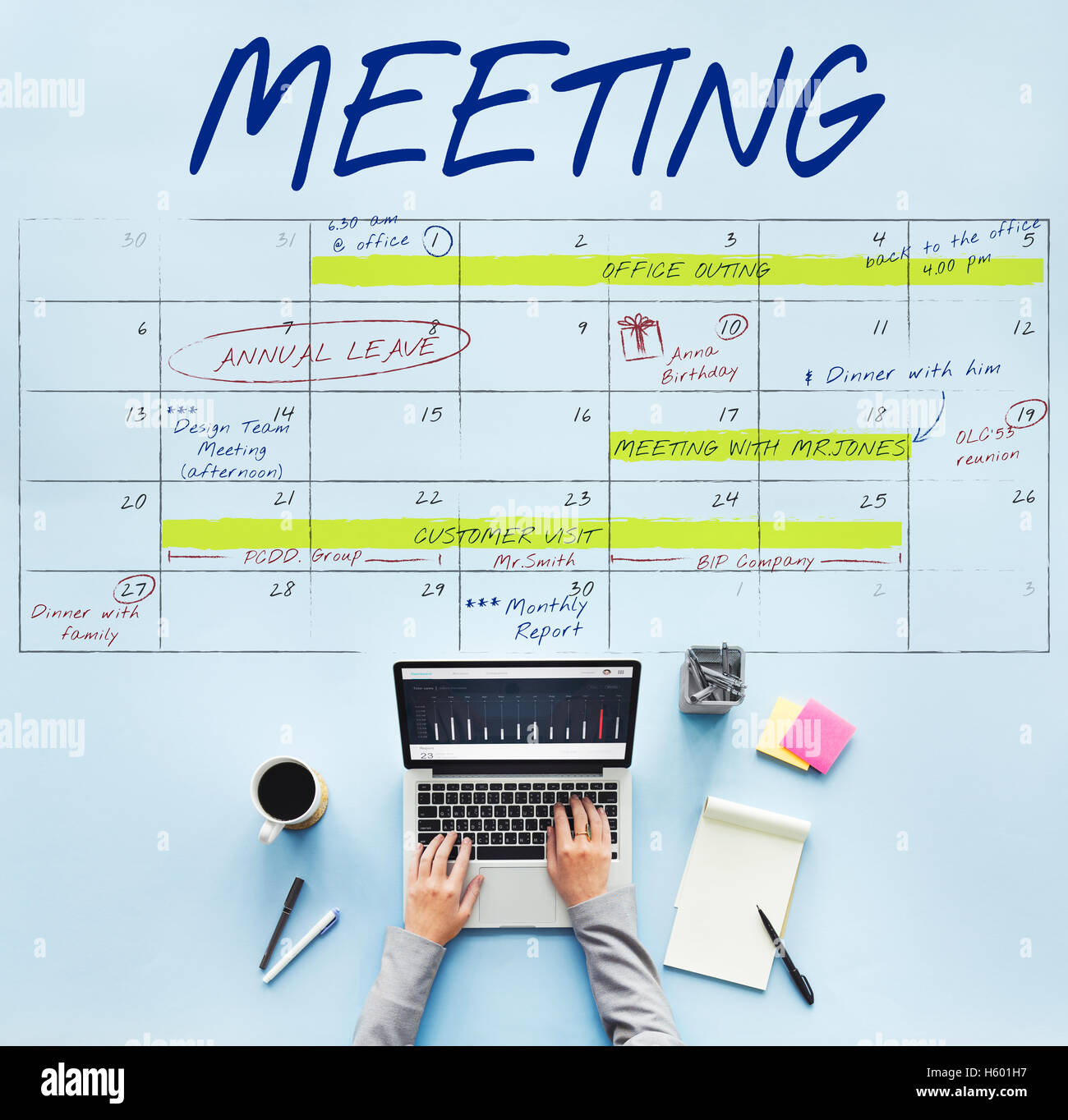 Agenda Timetable Calendar Schedule Graphic Stock Photo - Alamy