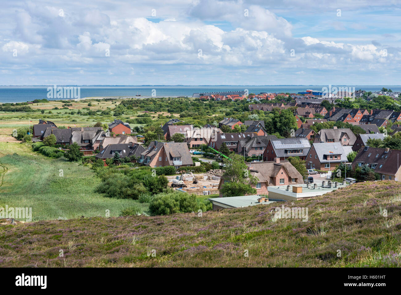 Dune landscape, Listland, townscape of List, North Sylt Nature Reserve ...