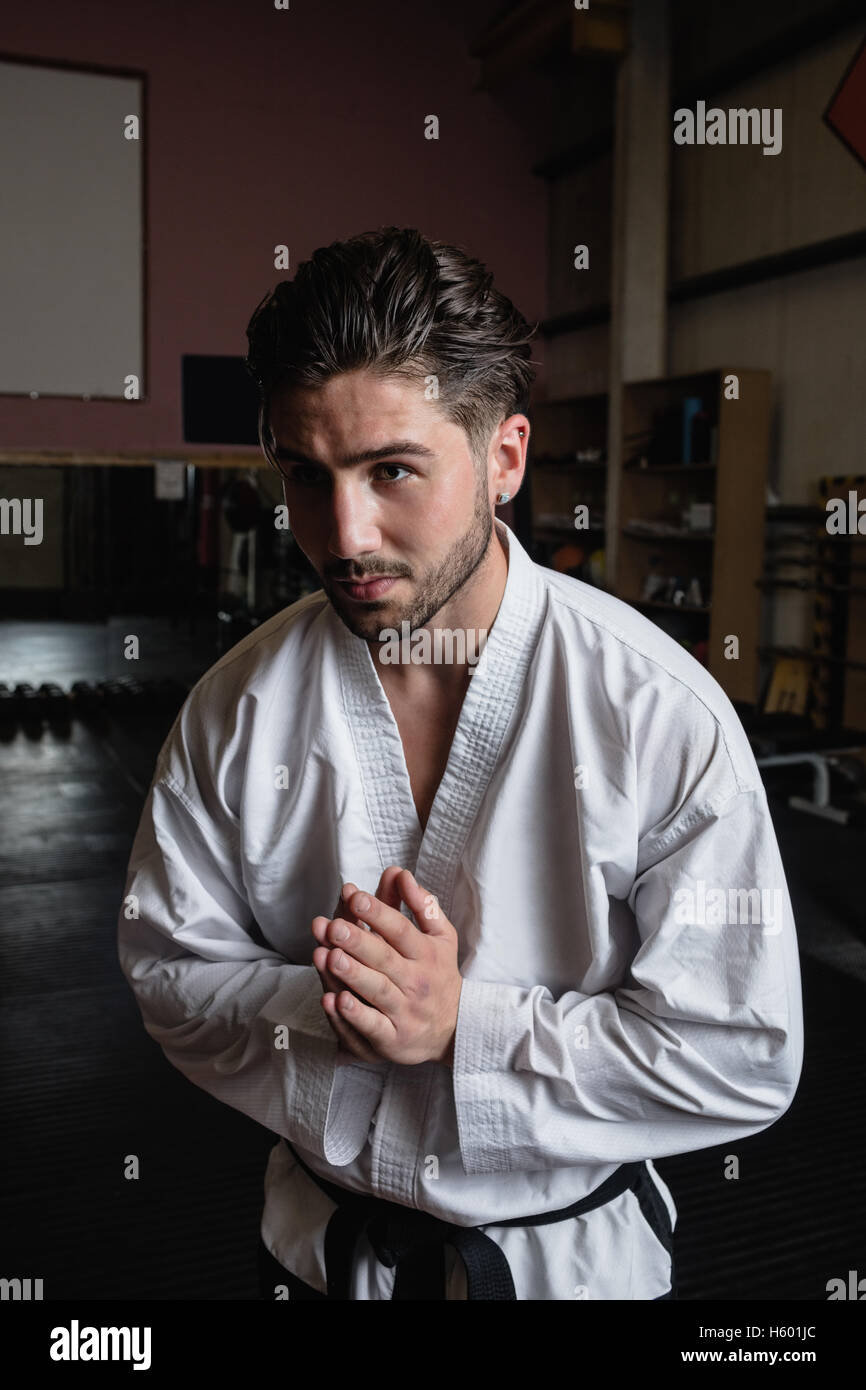 Man practicing karate Stock Photo - Alamy