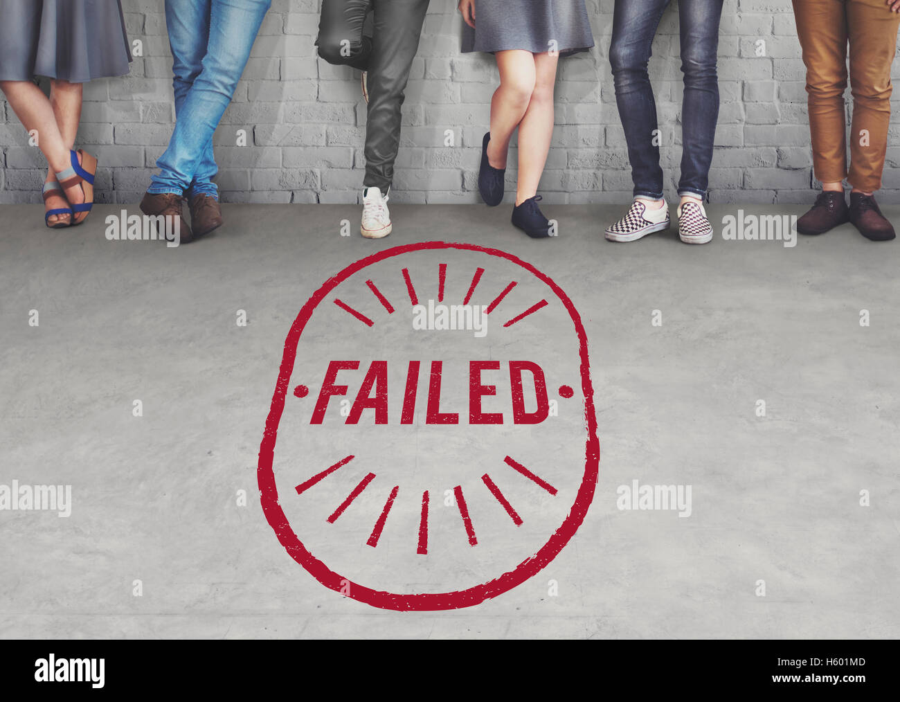 Failed Fiasco Loss Unsuccessful Graphic Concept Stock Photo - Alamy