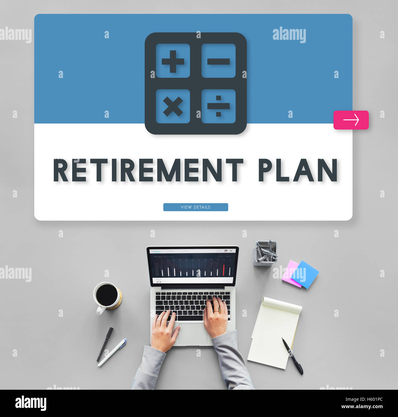 Retirement Plan Accounting Calculating Concept Stock Photo - Alamy