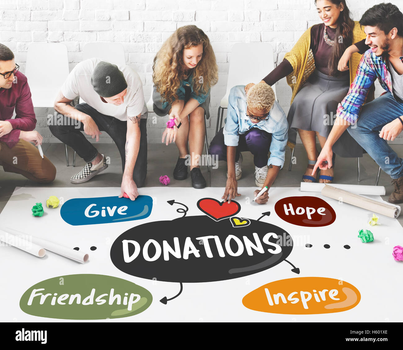 Donations Charity Volunteer Words Concept Stock Photo - Alamy