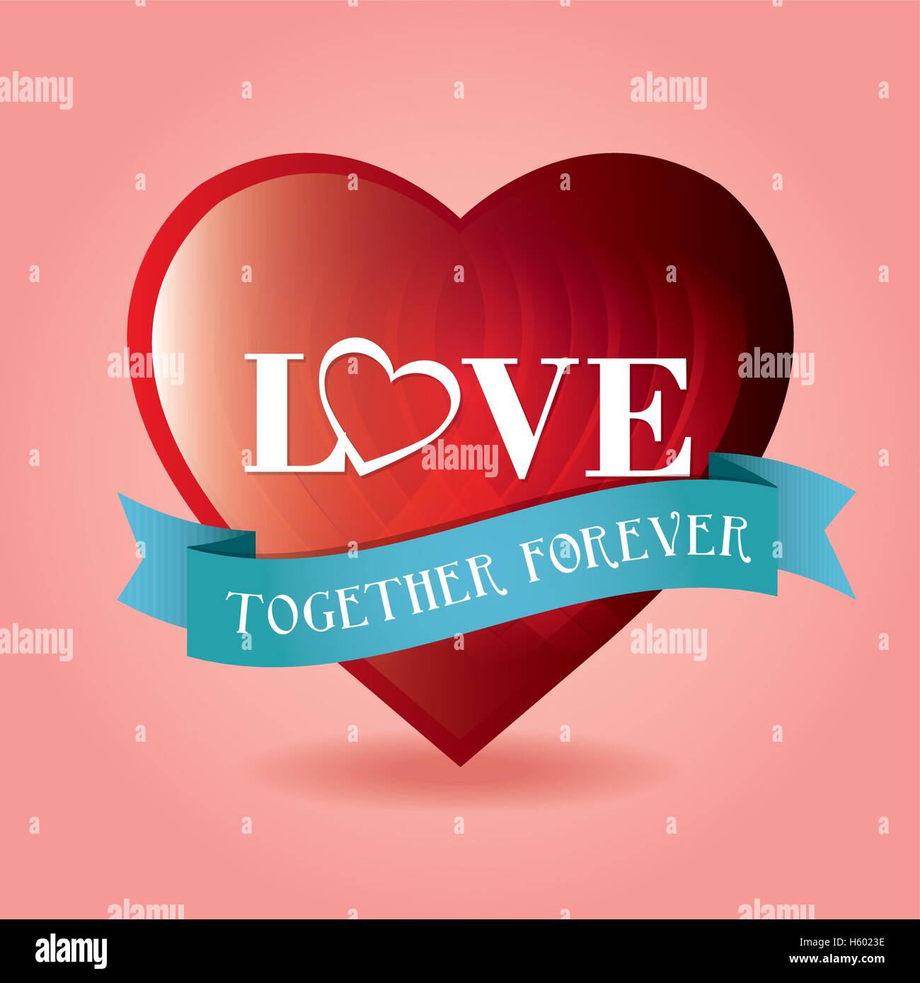 romantic card love together forever blue ribbon design Stock Vector ...