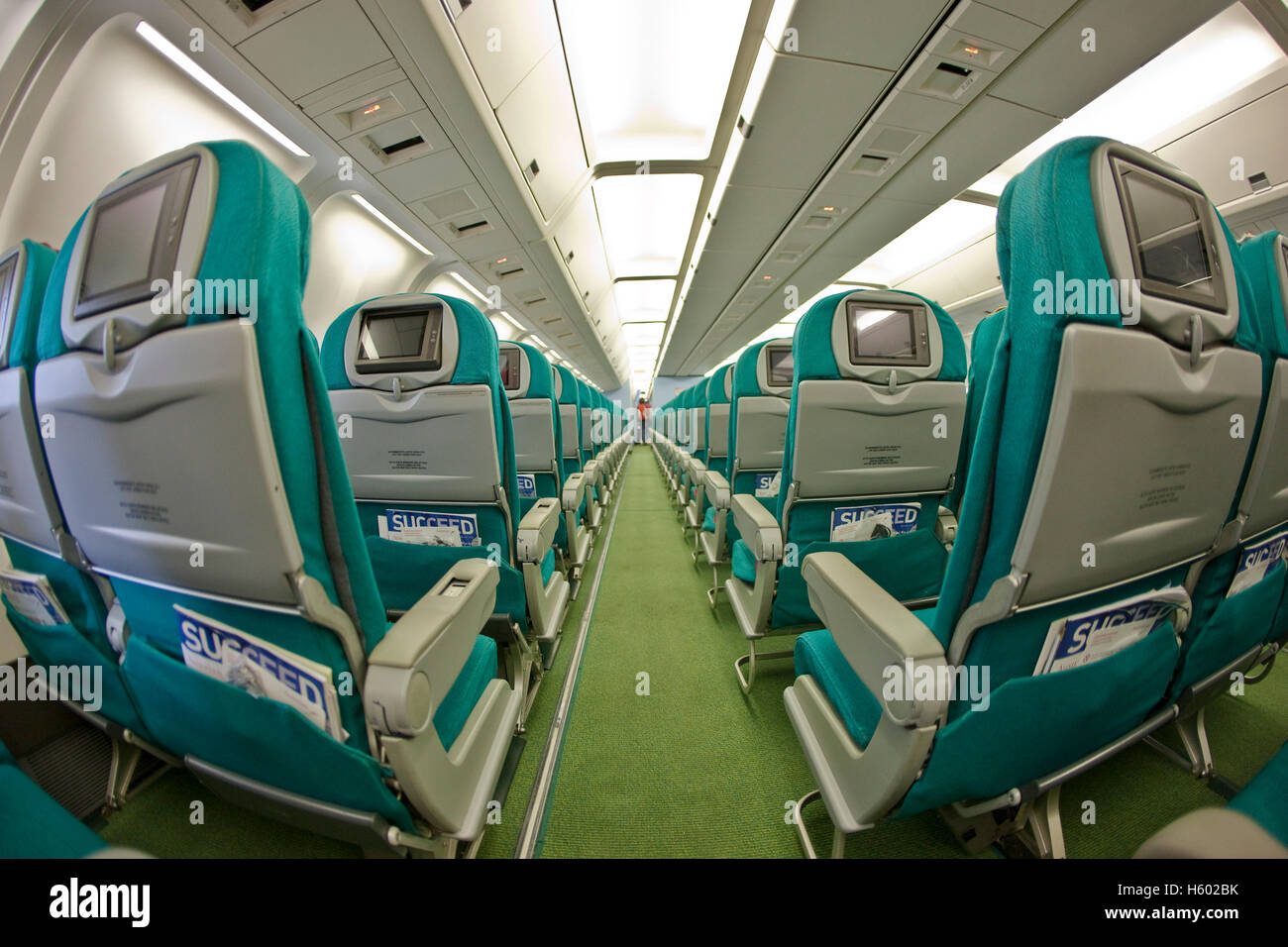 Cabin of a passenger airplane Stock Photo - Alamy