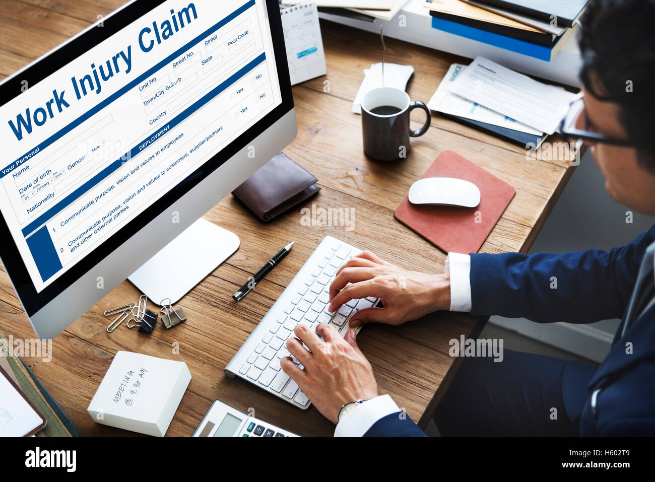 Work Injury Claim Insurance Concept Stock Photo - Alamy