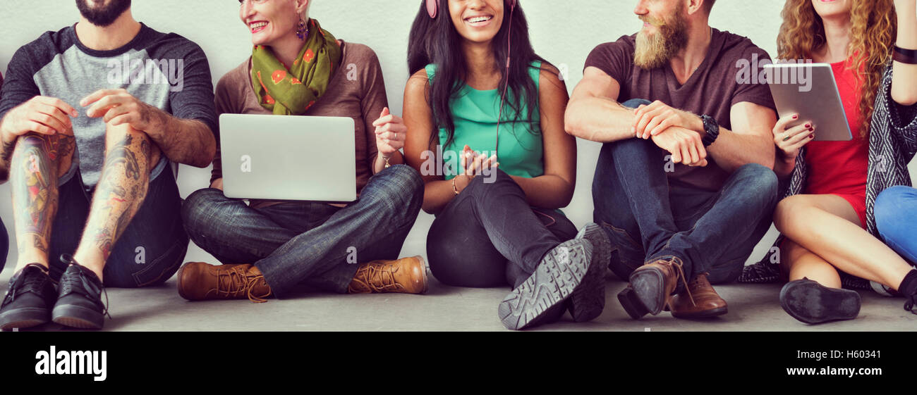 Diverse People Friendship Digital Device Connection Concept Stock Photo ...