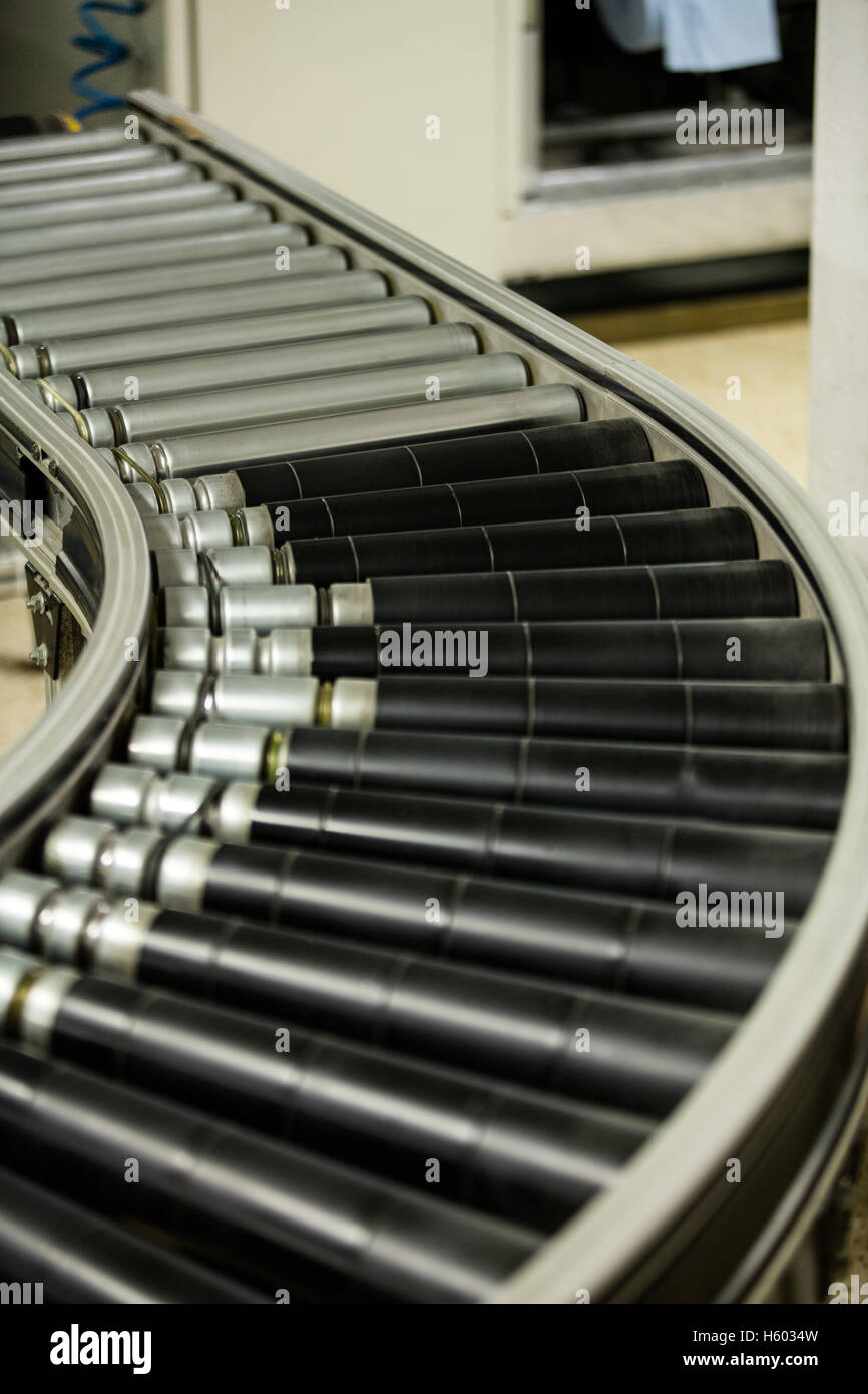 Close-up of empty conveyor belt Stock Photo - Alamy