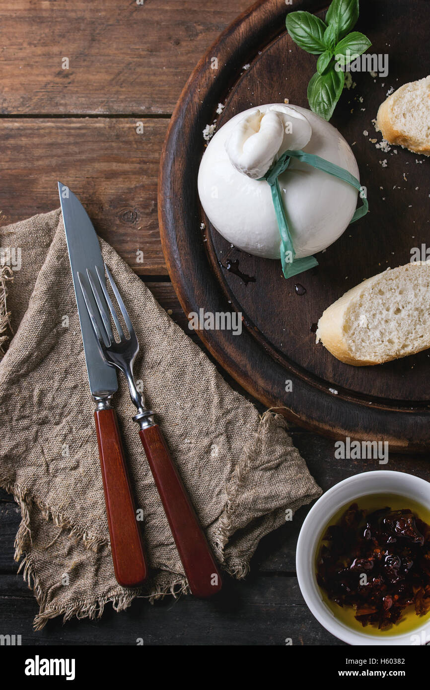 Italian cheese burrata Stock Photo - Alamy