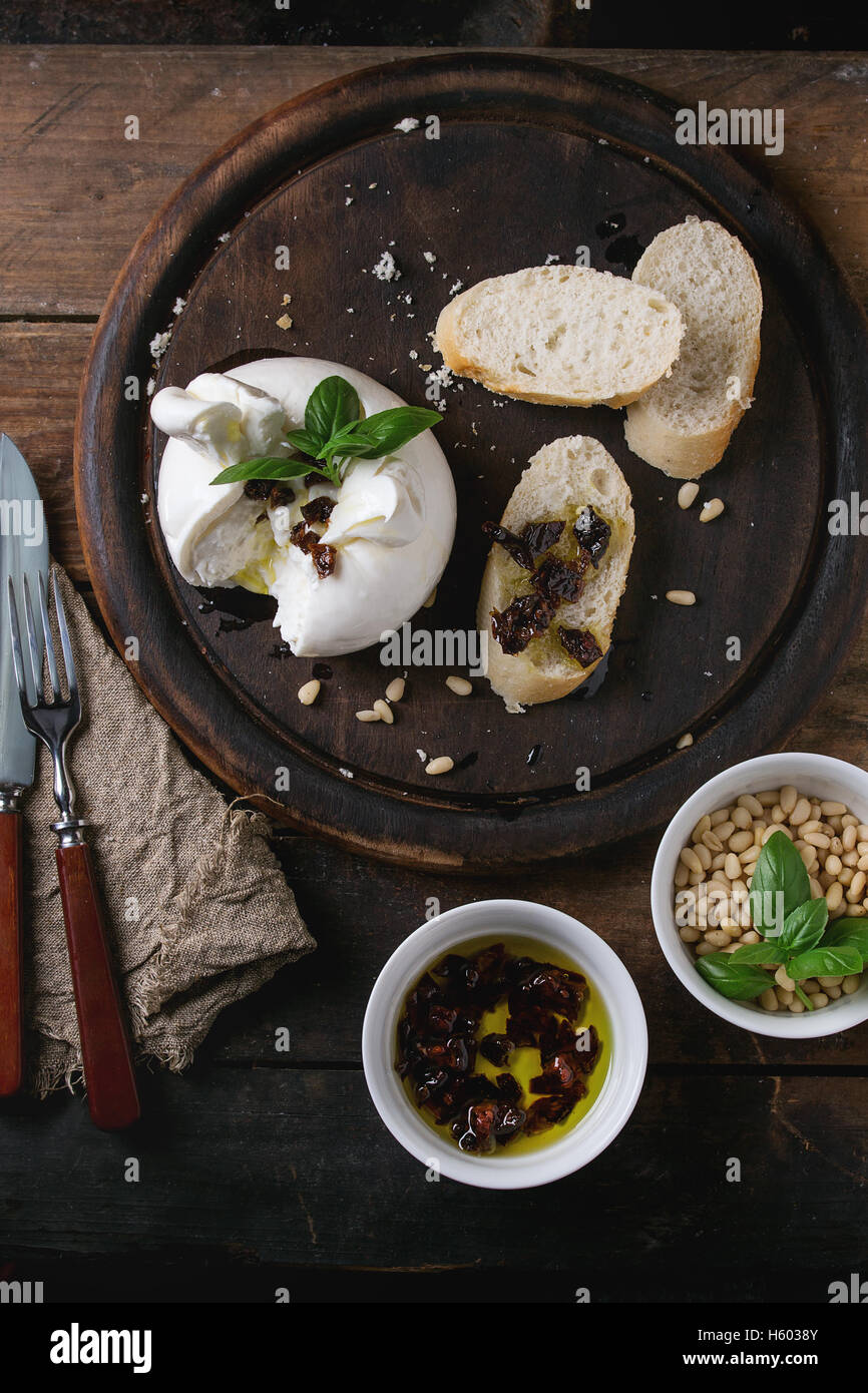 Italian cheese burrata Stock Photo - Alamy