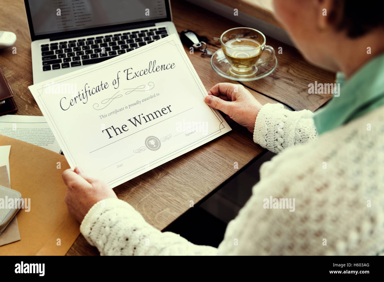 Elderly awarded hi-res stock photography and images - Alamy