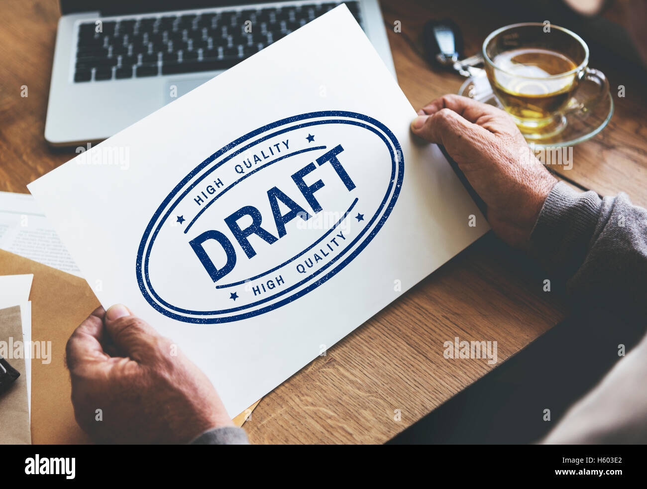 Draft Sketch Design Preview Structure Template Concept Stock Photo - Alamy