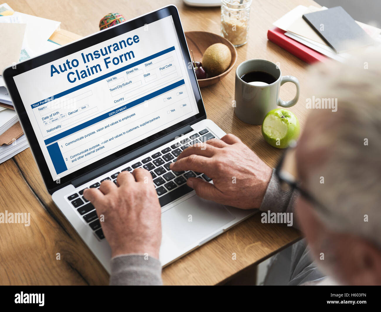 Auto Insurance Claim Form Document Indemnity Concept Stock Photo - Alamy