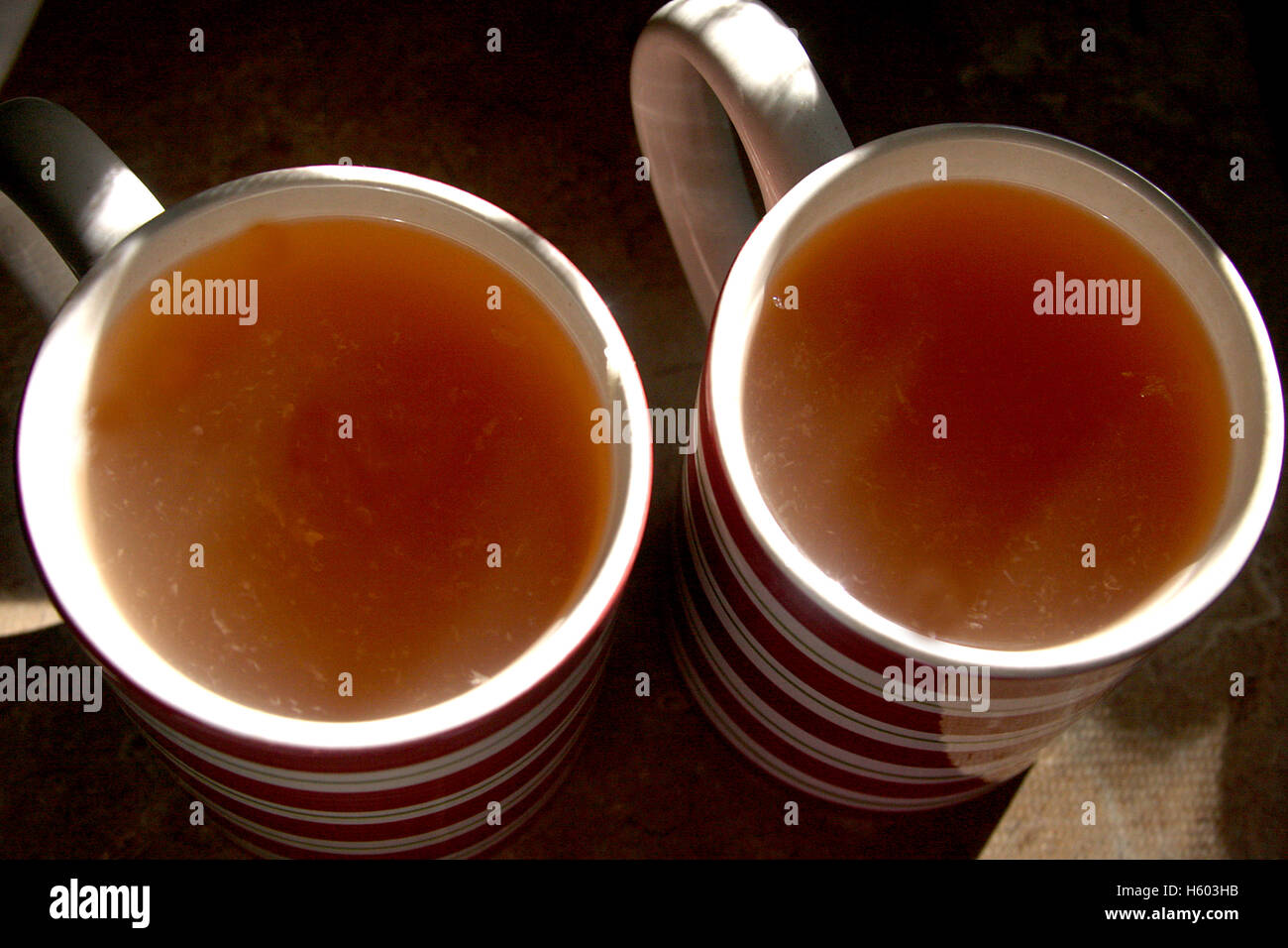 Two cups of hot tea Stock Photo - Alamy