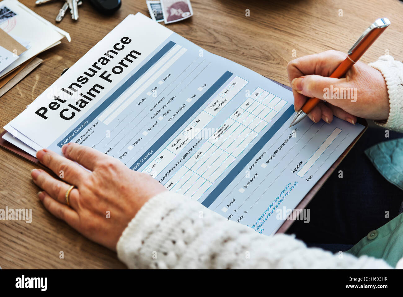 Pet Insurance Claim Form Concept Stock Photo - Alamy