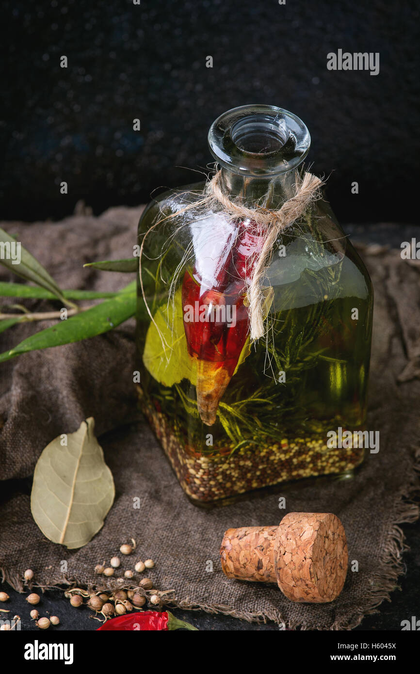 Spicy olive oil Stock Photo - Alamy