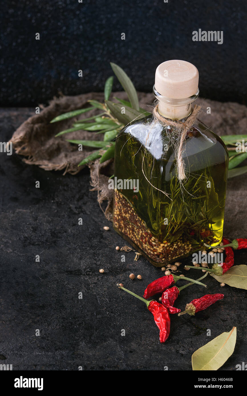 Spicy olive oil Stock Photo - Alamy