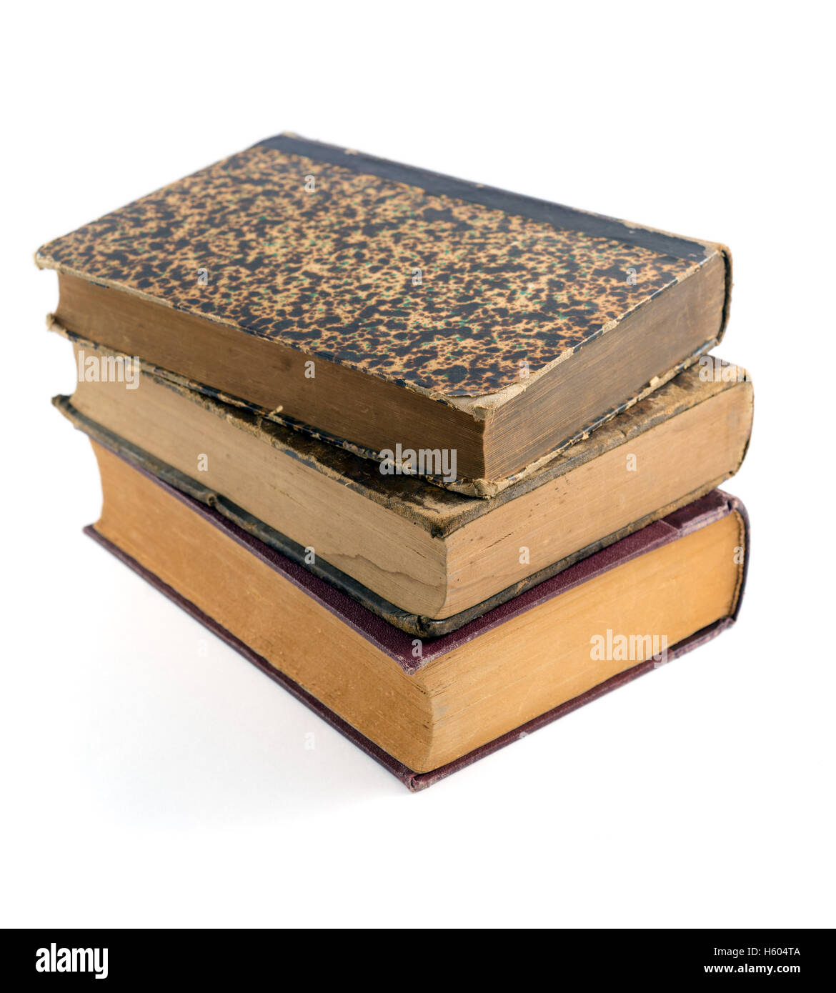 Stack of antique books, isolated white background Stock Photo - Alamy