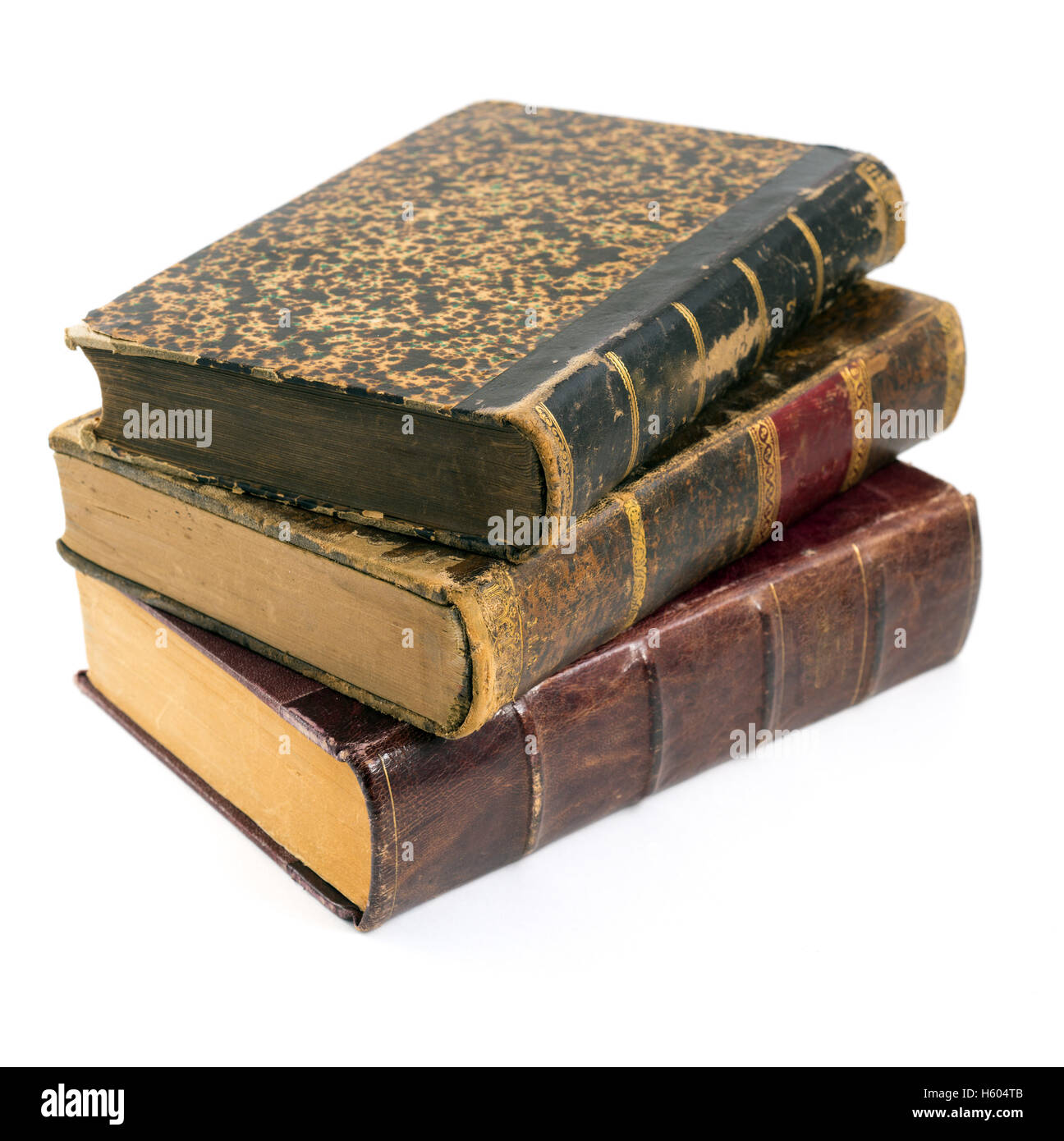 Stack of antique books, isolated white background Stock Photo - Alamy