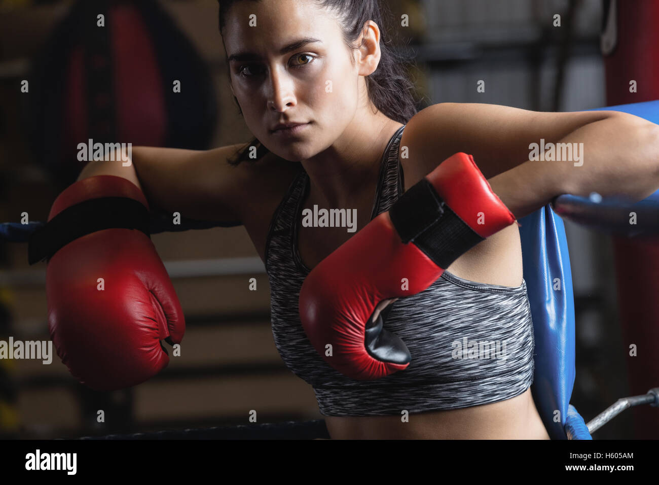 Young sportswoman in boxing hi-res stock photography and images - Alamy
