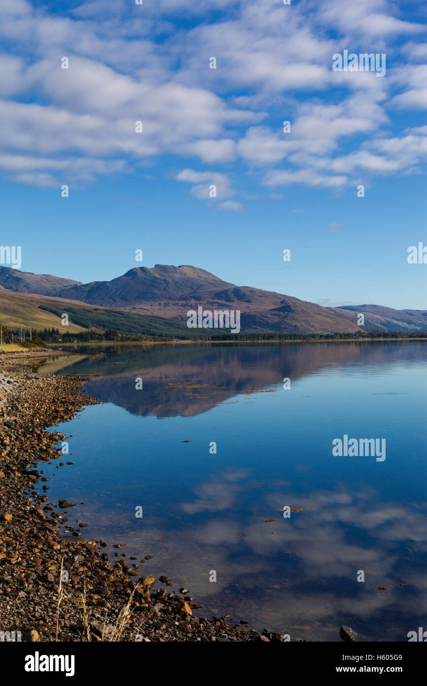 View of Loch Carron from the village of Lochcarron, Strathcarron ...