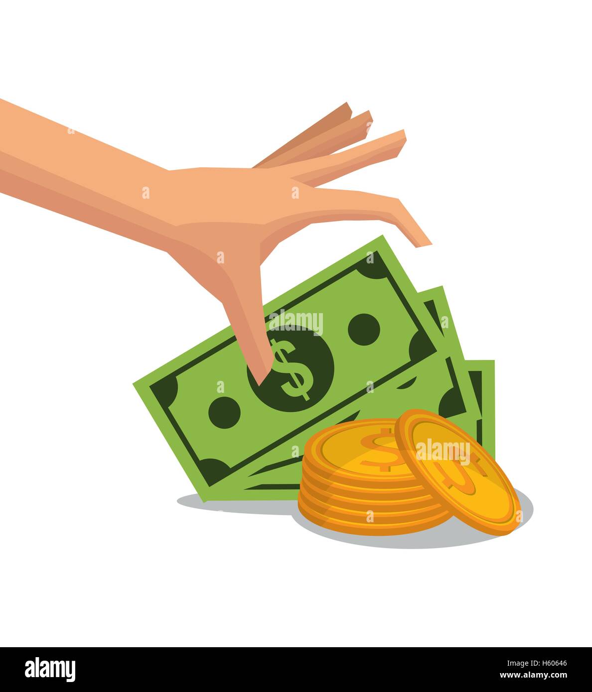 Hand taking money Stock Vector Images - Alamy