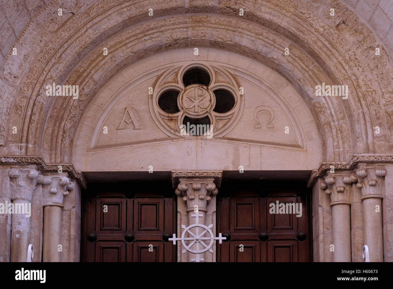 The Chi Rho christogram also known as chrismon or sigla with Alpha and ...