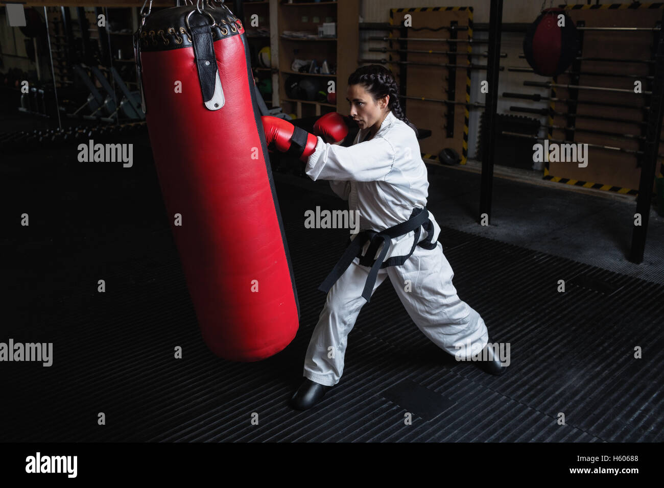 Woman practicing karate punching hi-res stock photography and images ...