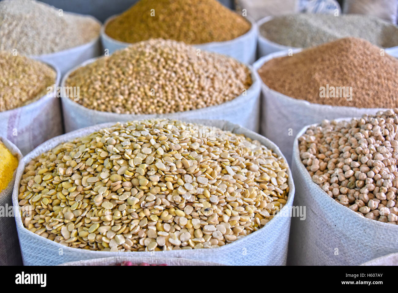 Dried food products on the arab street market stall Stock Photo - Alamy