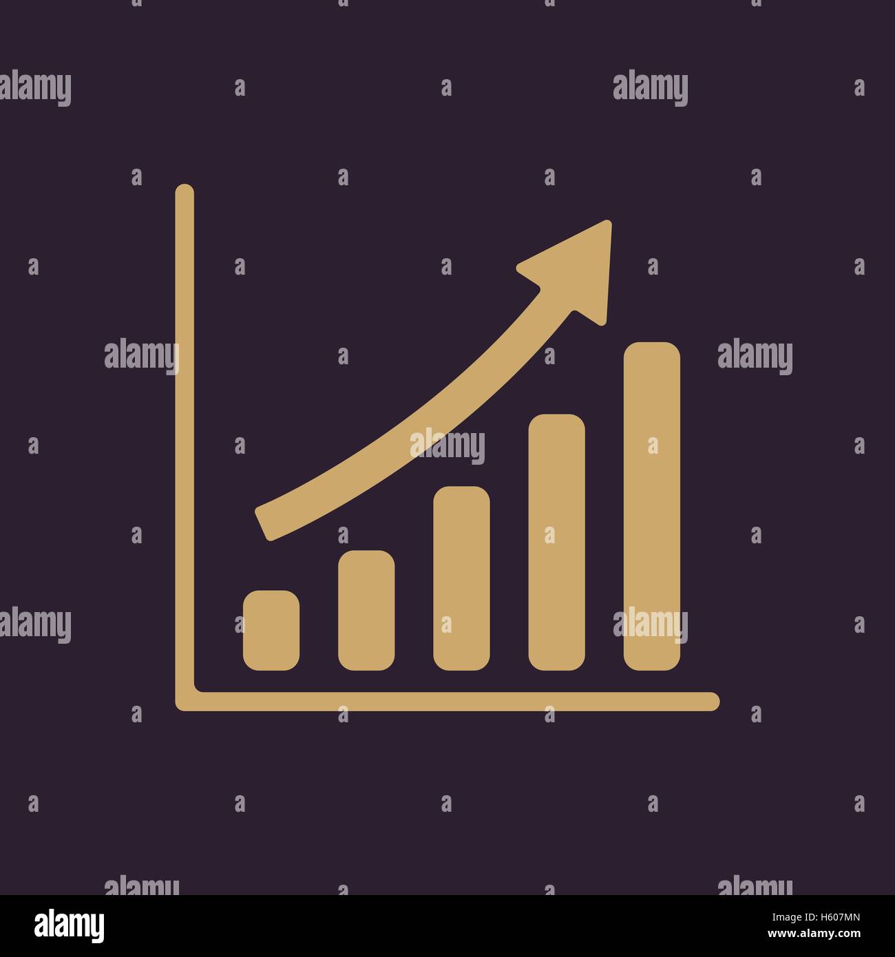The growing graph icon. Progress symbol. Flat Stock Vector Image & Art ...