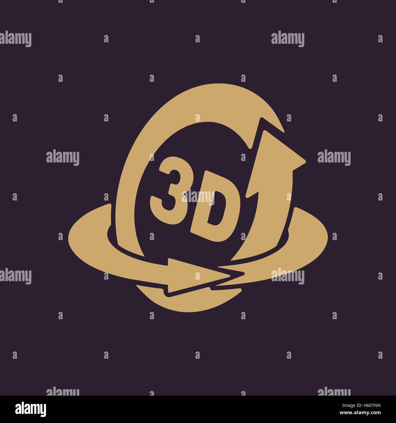 The 3d icon. Rotation arrow symbol. Flat Stock Vector Image & Art - Alamy