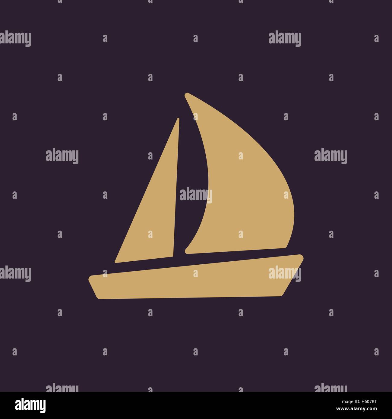 The sailboat icon. Sailing ship symbol. Flat Stock Vector Image & Art ...