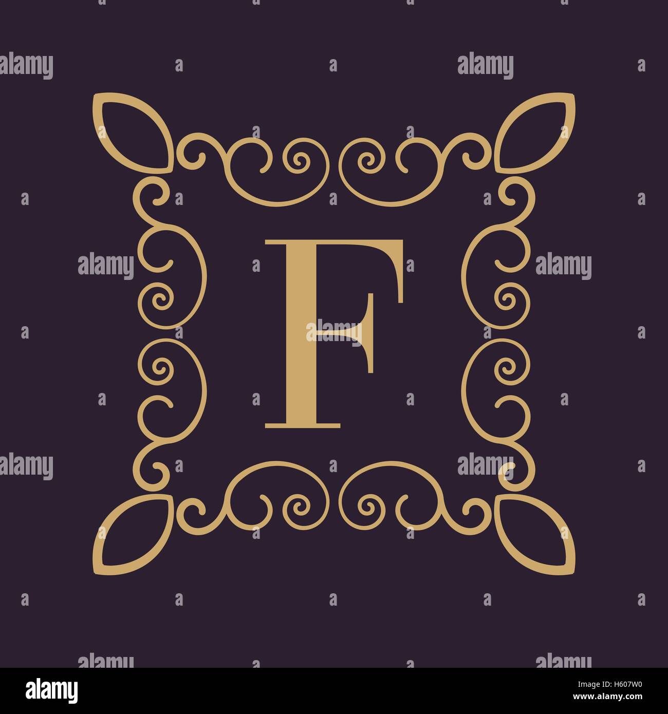 Stylish f logo hi-res stock photography and images - Alamy