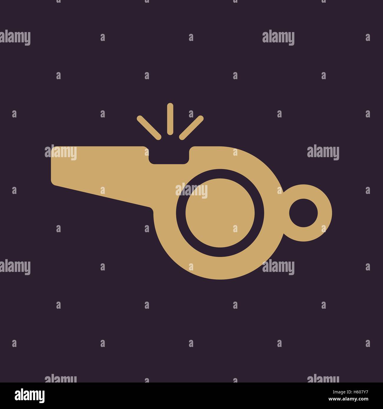 The whistle icon. Referee symbol. Flat Stock Vector Image & Art - Alamy