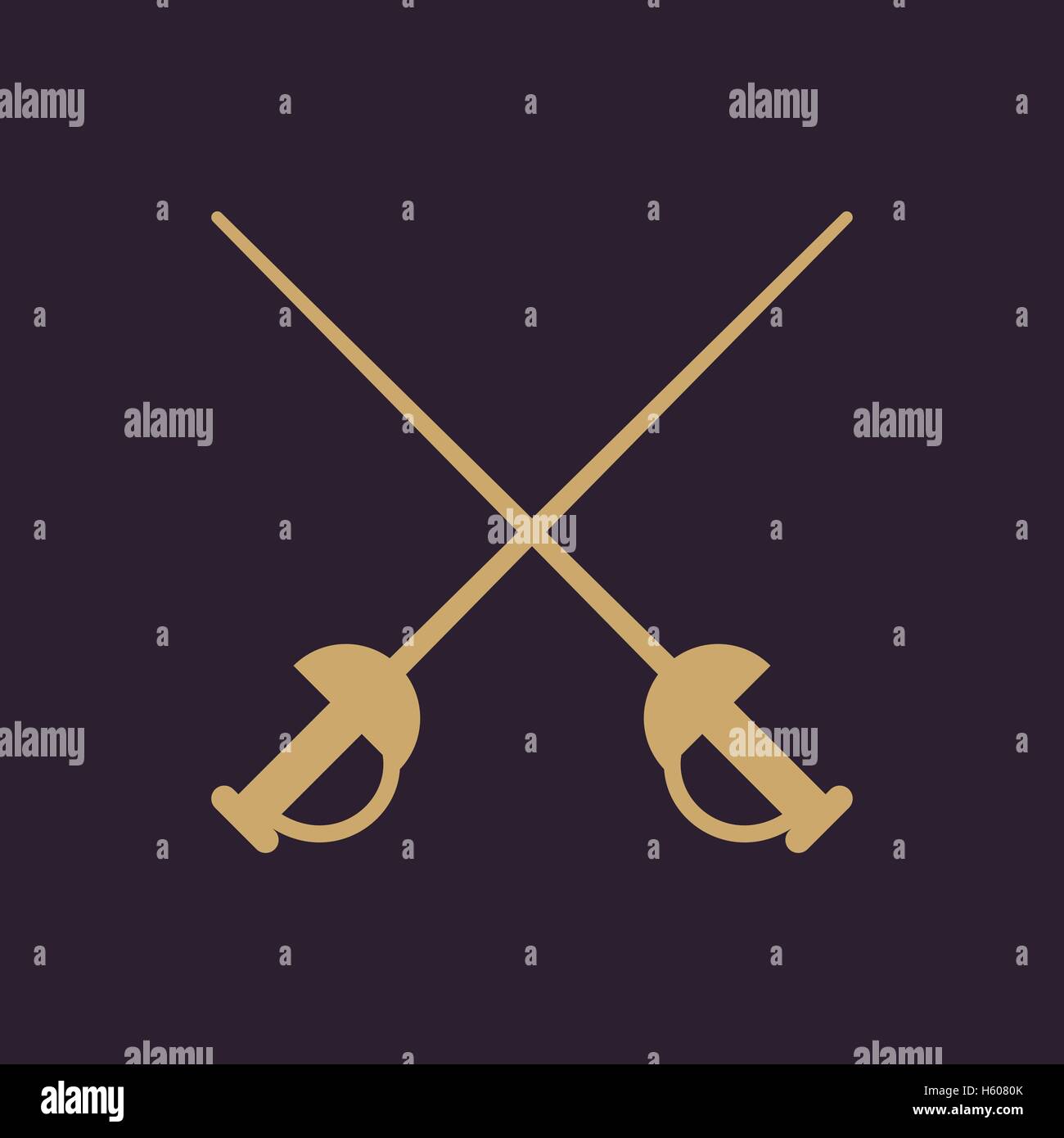 The sword icon. Epee symbol. Flat Stock Vector Image & Art - Alamy