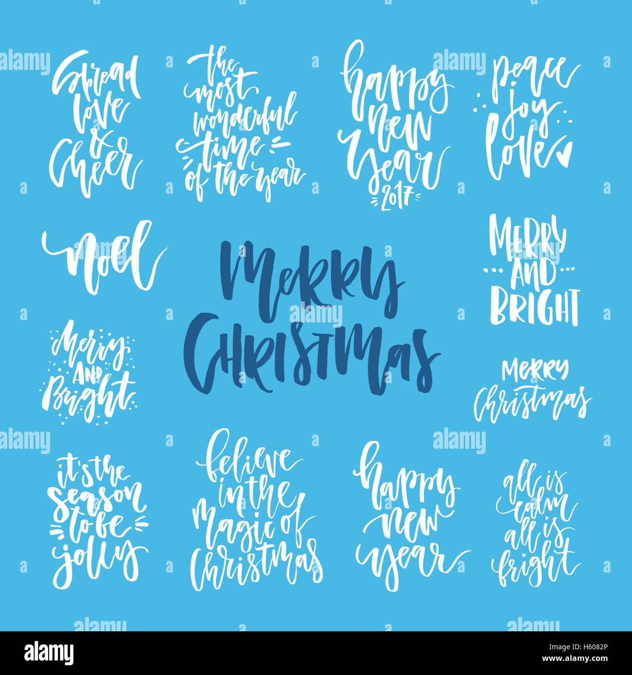 Handdrawn Christmas Lettering Stock Vector Image & Art - Alamy