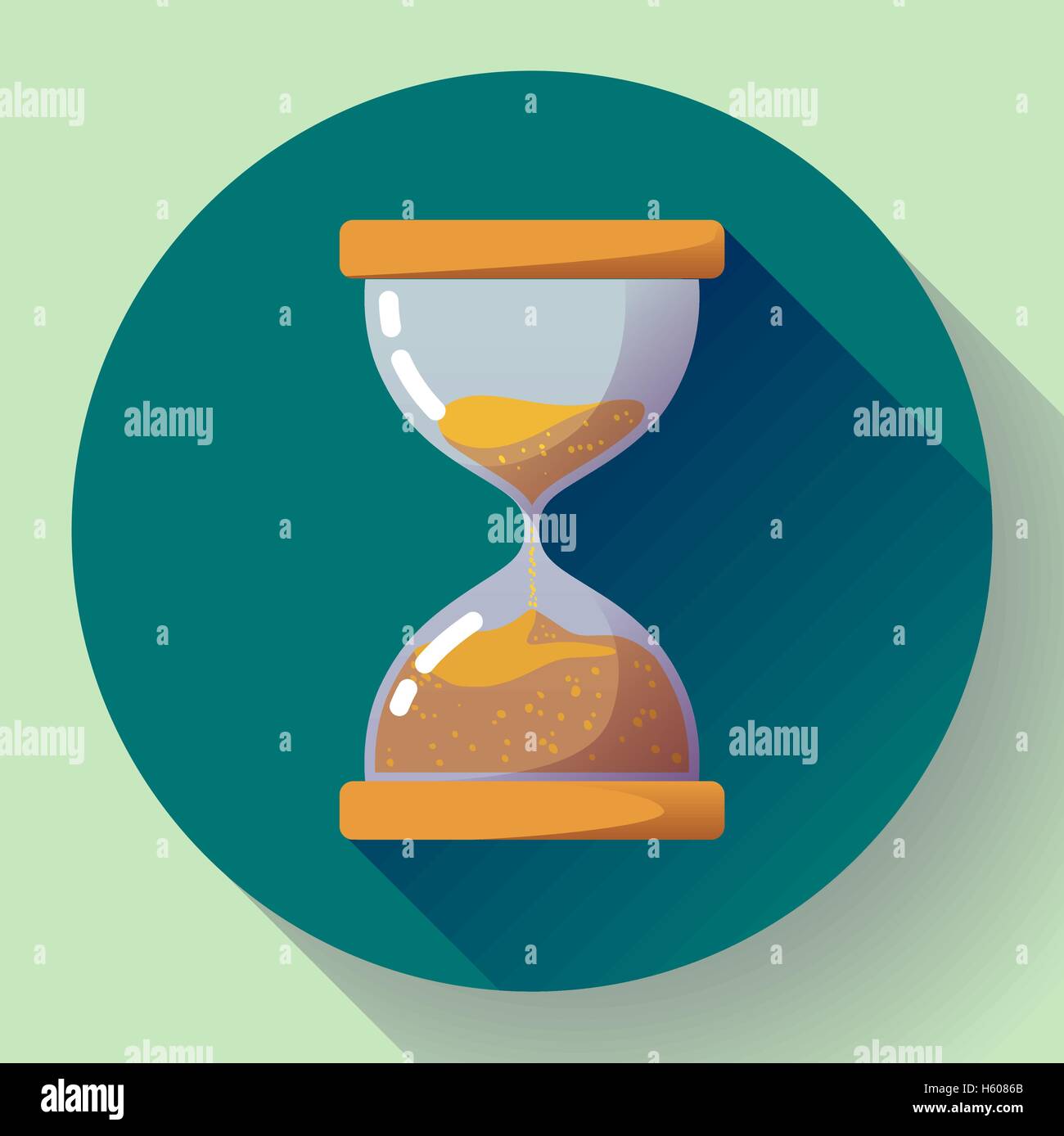old vintage hourglass icon flat vector - time symbol Stock Vector Image ...