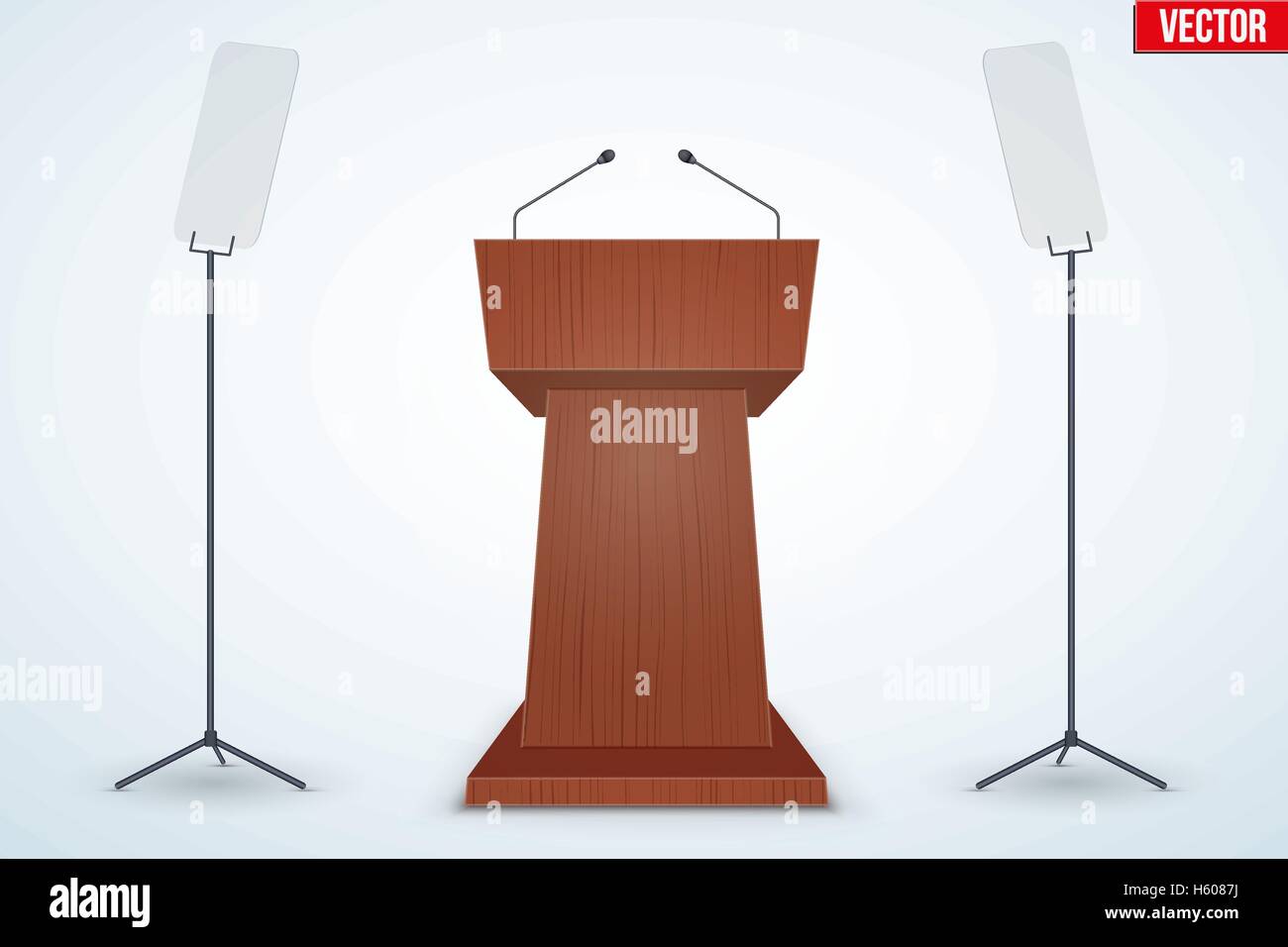 Wooden speech tribune orator Stock Vector Images - Alamy