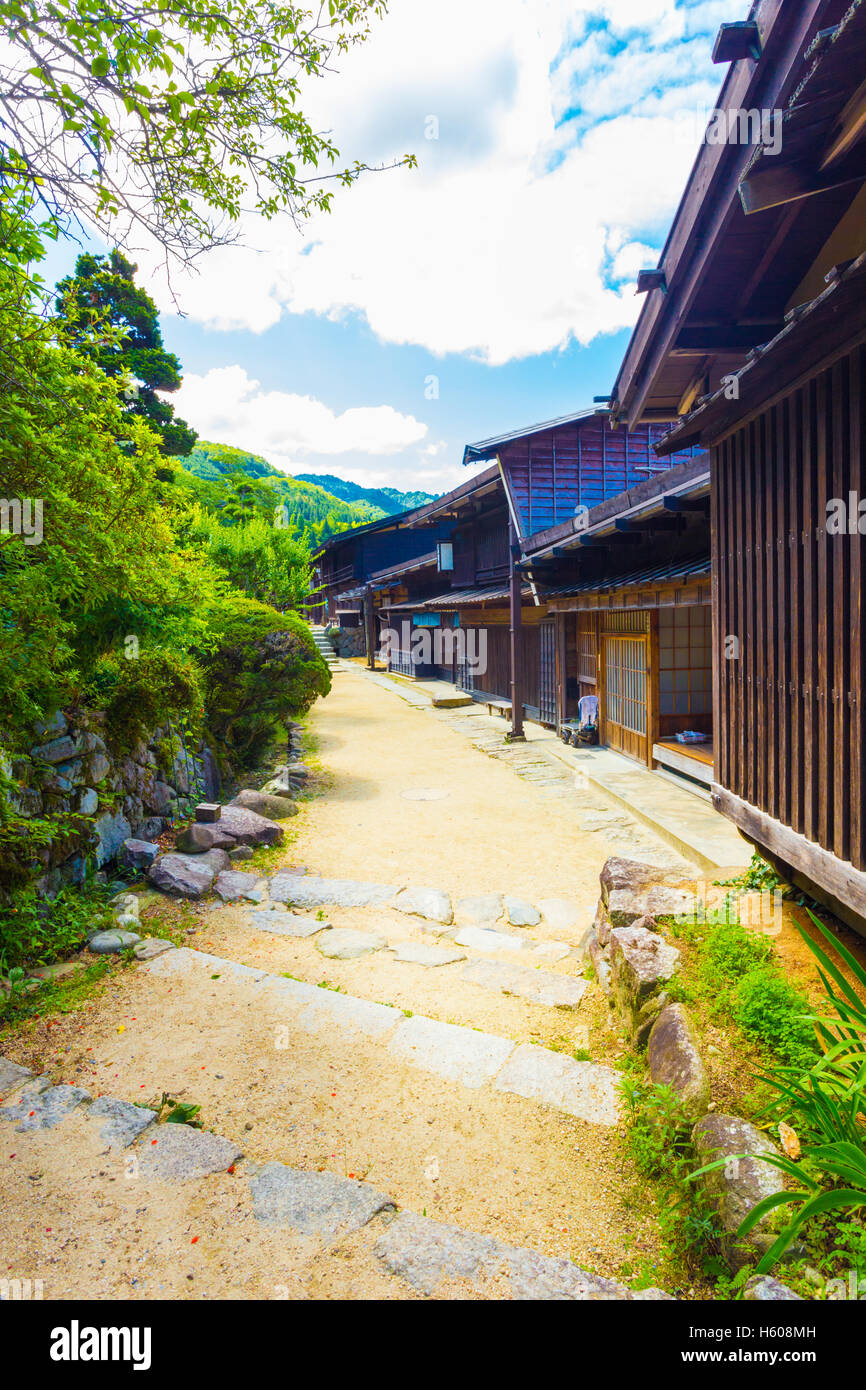 Traditional Japanese old style wooden houses with sliding wood doors ...