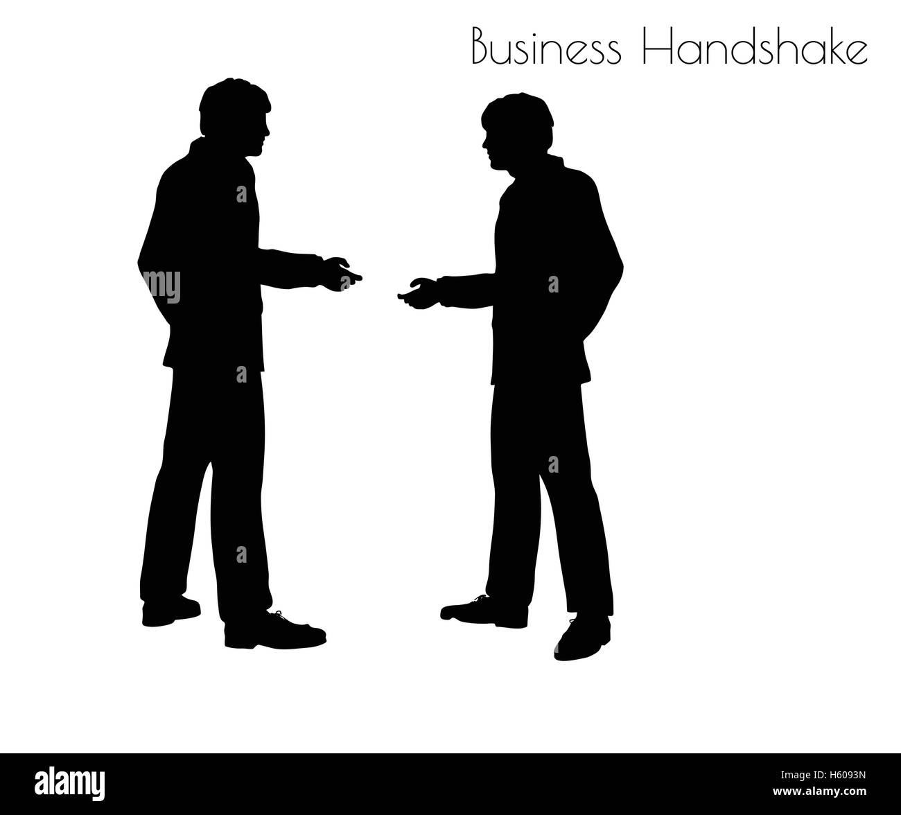 EPS 10 vector illustration of man in Business Handshake pose on white ...