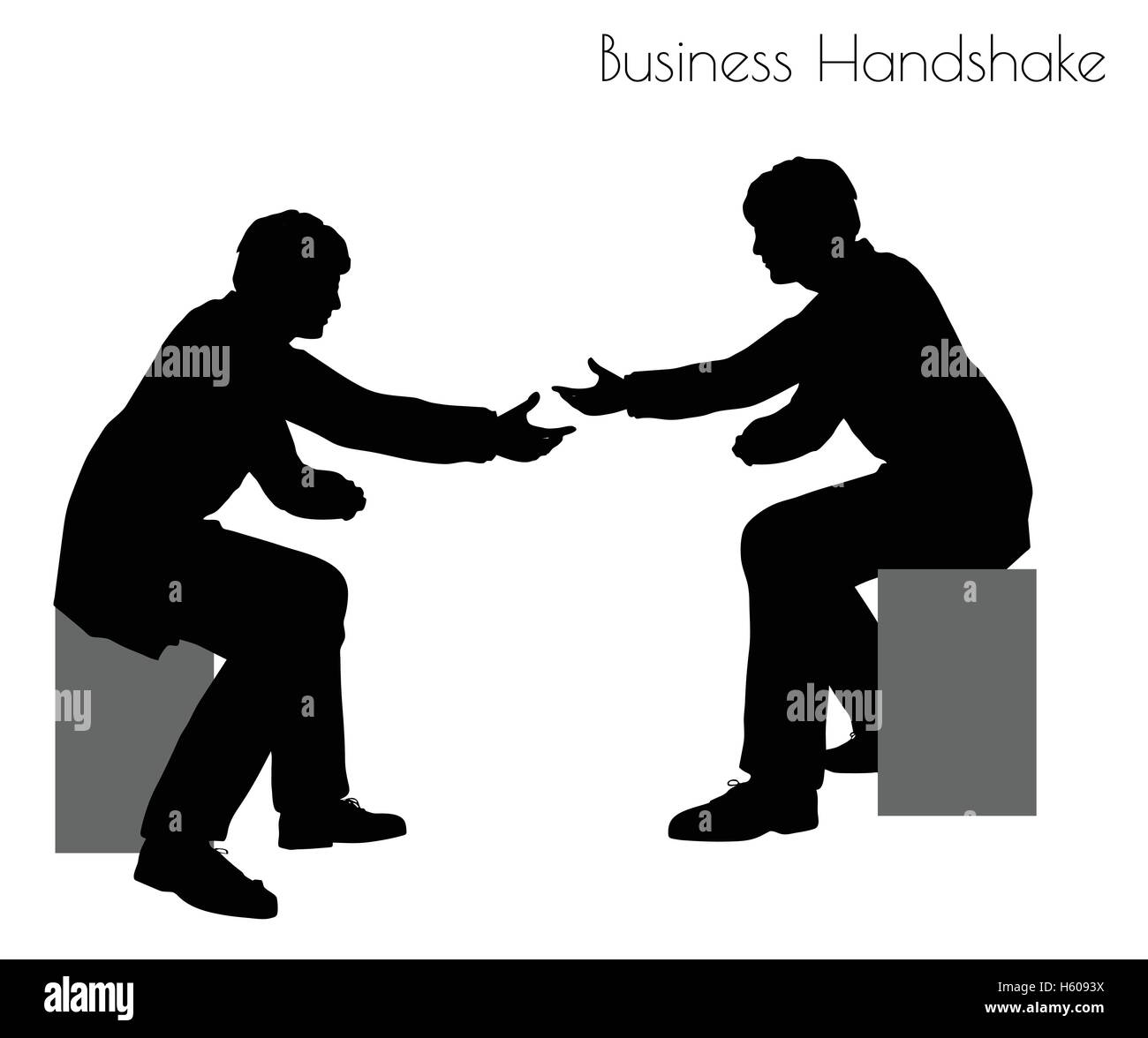 EPS 10 vector illustration of man in Business Handshake pose on white ...