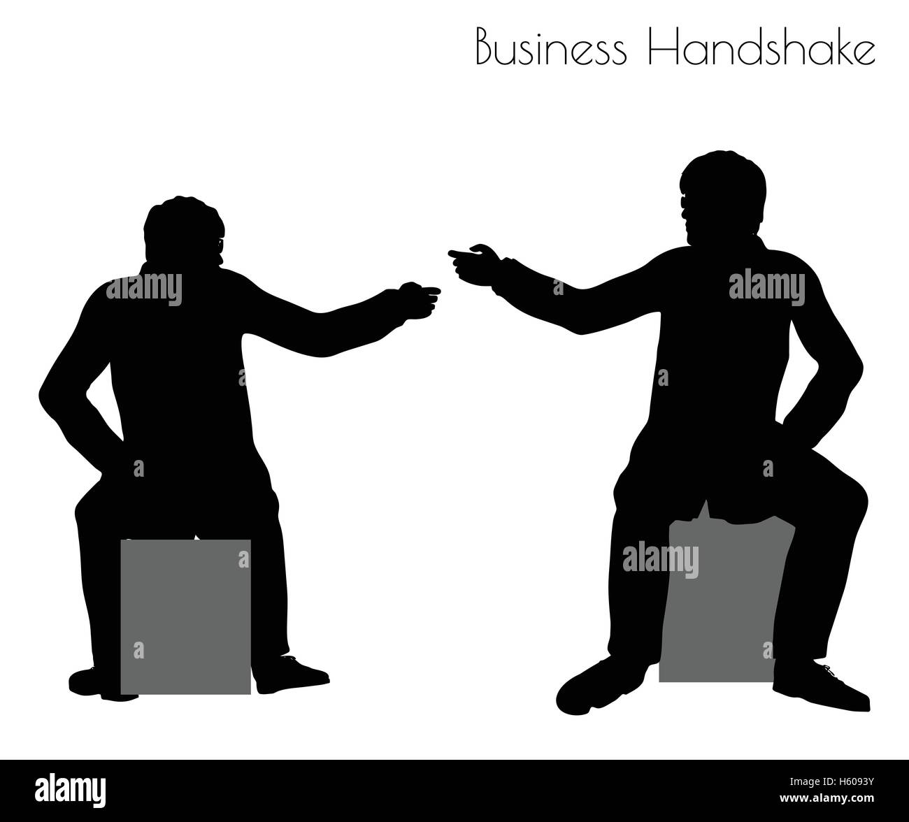 EPS 10 vector illustration of man in Business Handshake pose on white ...