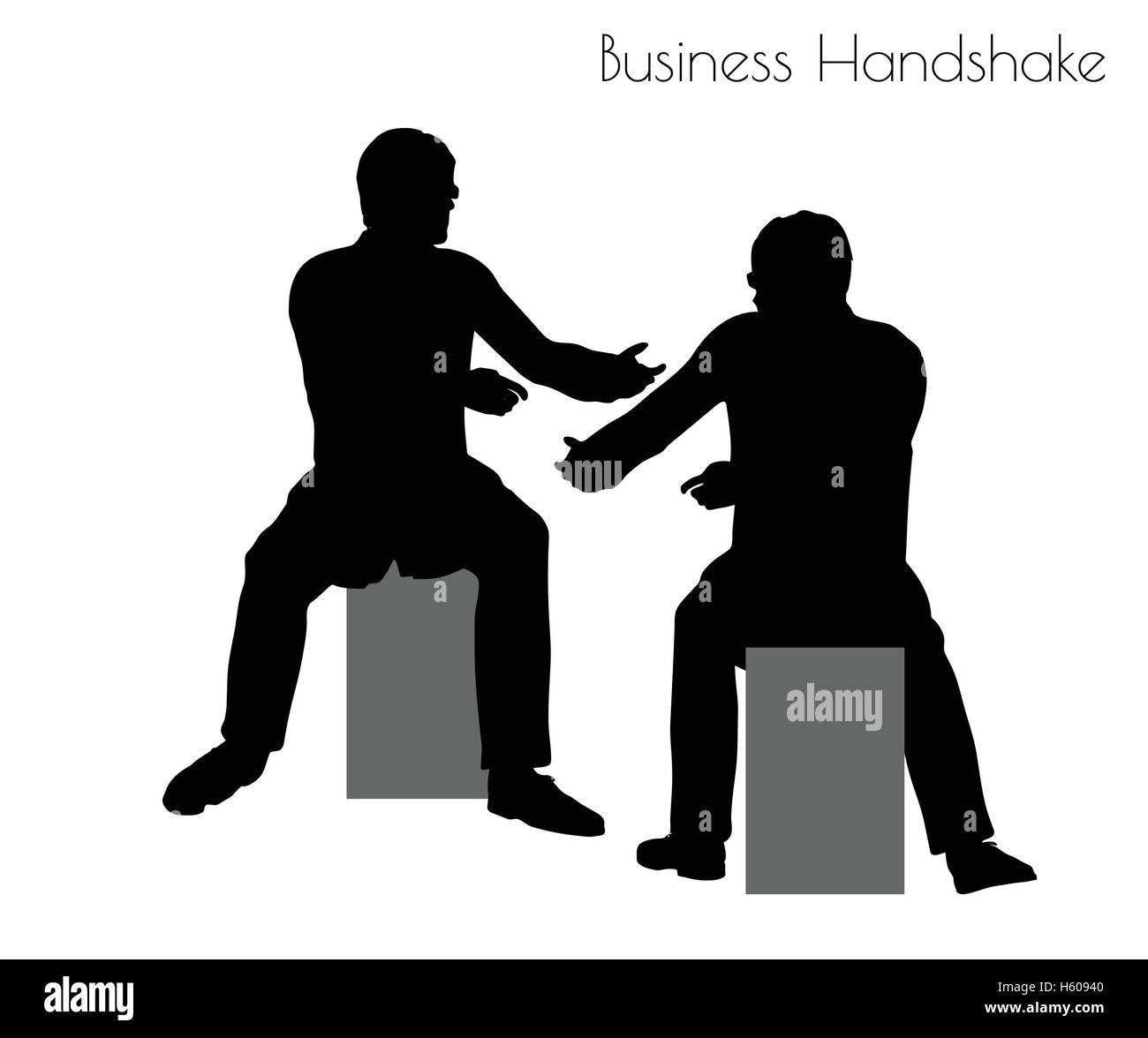 EPS 10 vector illustration of man in Business Handshake pose on white ...
