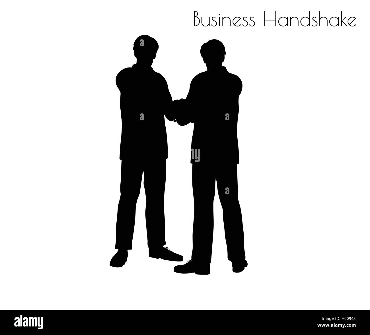 EPS 10 vector illustration of man in Business Handshake pose on white ...