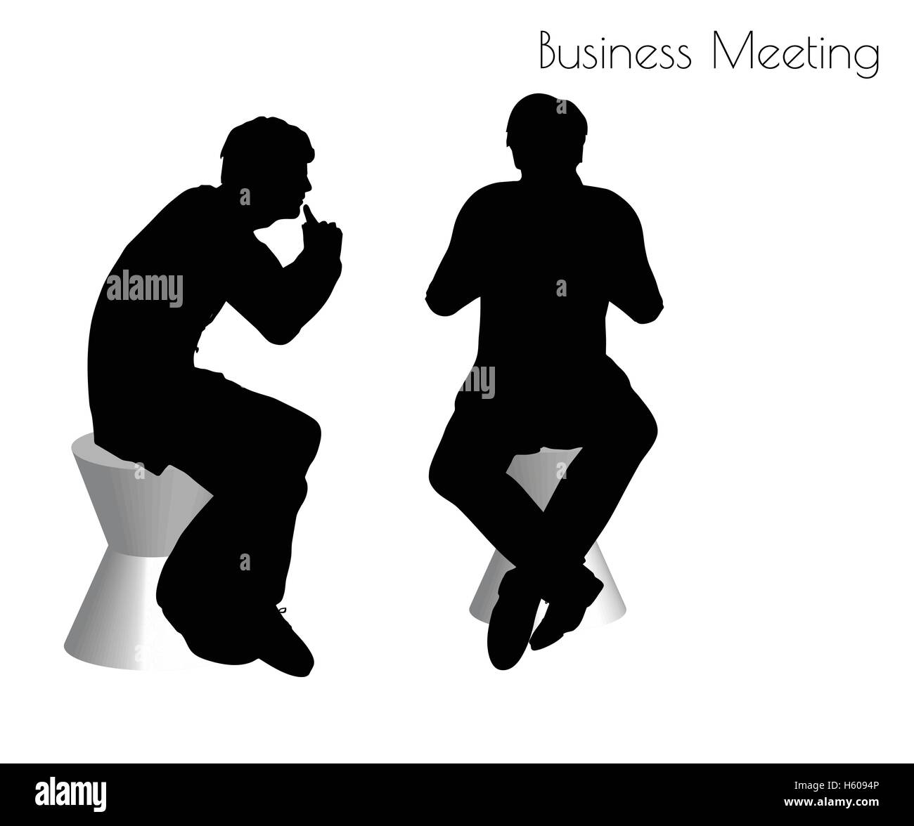 EPS 10 vector illustration of man in Business Meeting pose on white ...