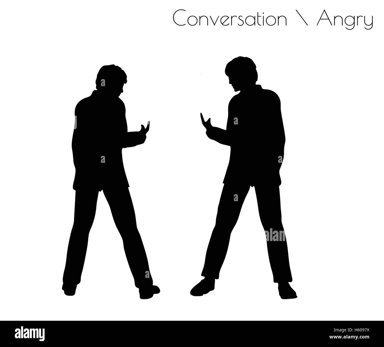 EPS 10 vector illustration of man in Conversation Angry pose on white ...